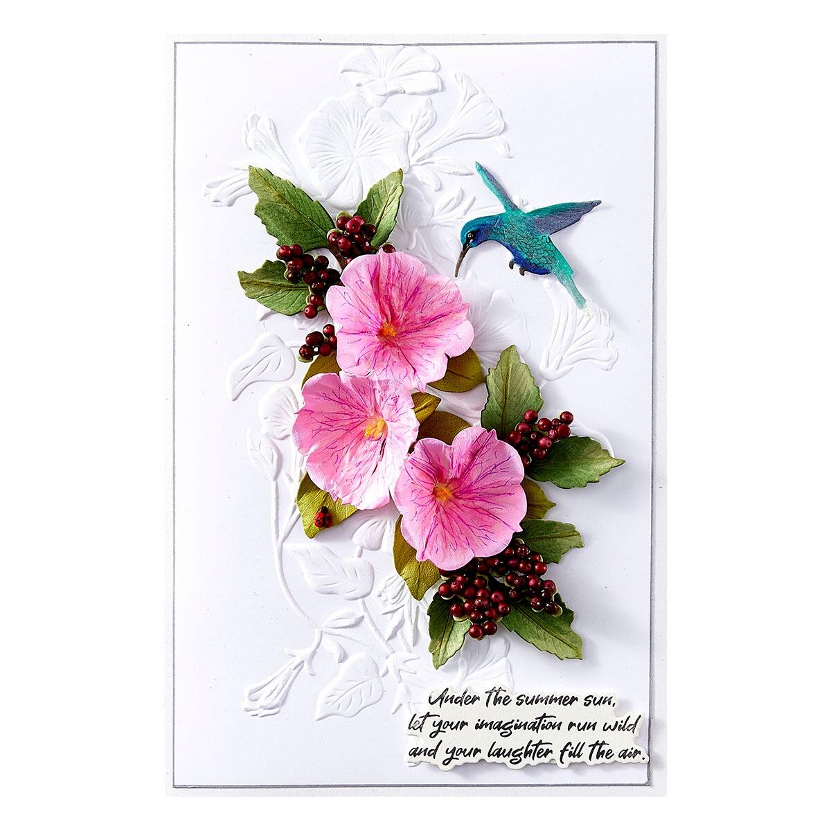 Spellbinders - Petunia and Hummingbird Etched Dies from the Summer ...