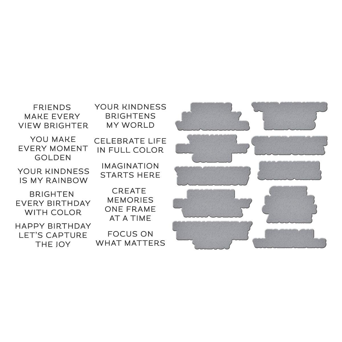 Spellbinders - Reel Color Sentiments BetterPress Plate & Die Set from ...