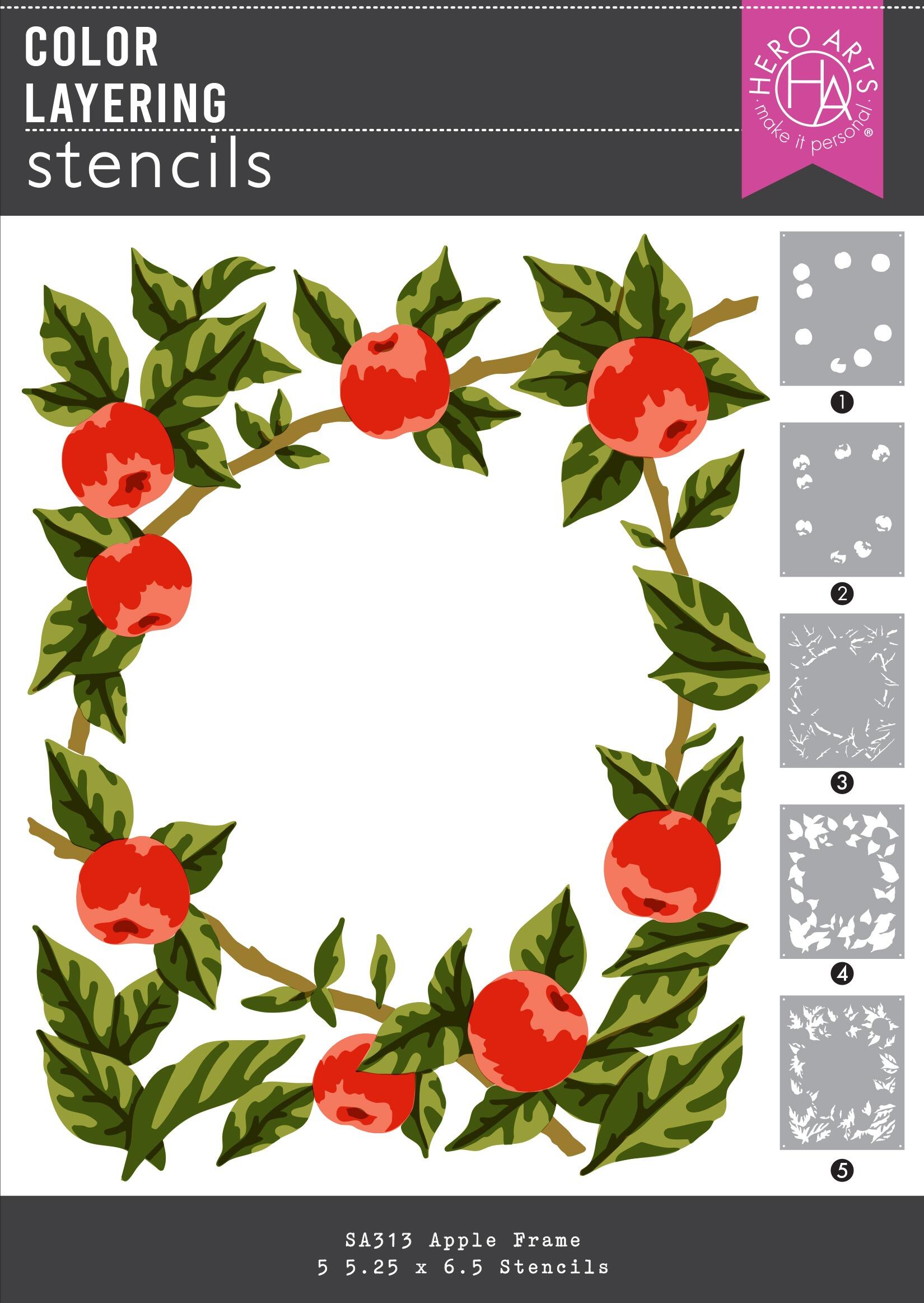 Hero Arts - Apple Frame Color Layering Stencils from the I Pick You ...