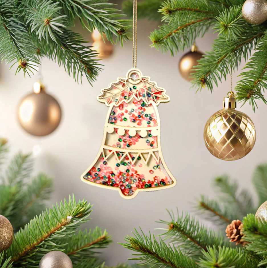 CrafTreat - Bell 3D Shaker Chipboard Decoration