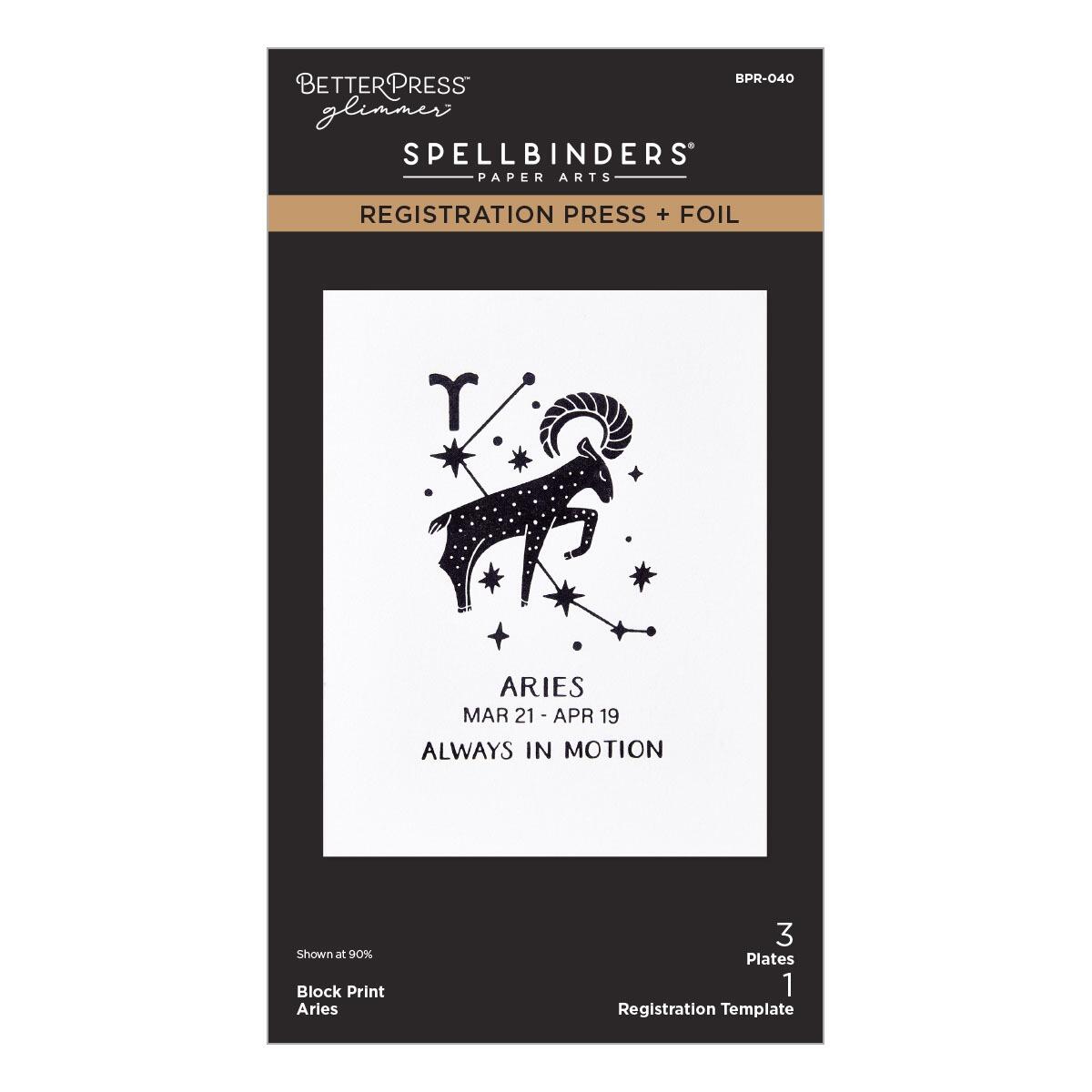 Spellbinders - Block Print Zodiacs Registration Press + Foil Bundle