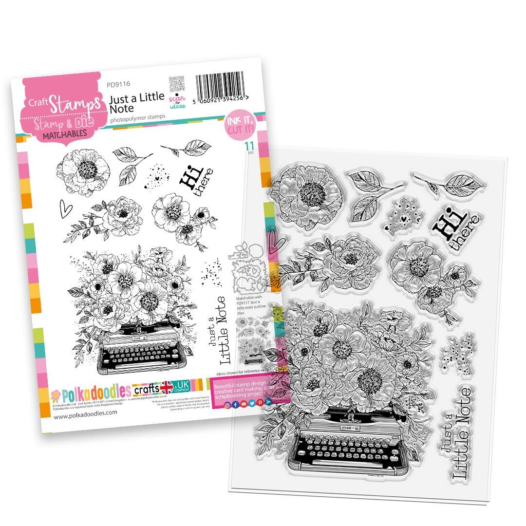 Polkadoodles - Just a little Note Clear Stamps