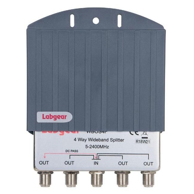 Labgear 4 Way Outdoor Splitter 5–2400MHz | F-Type Satellite & TV