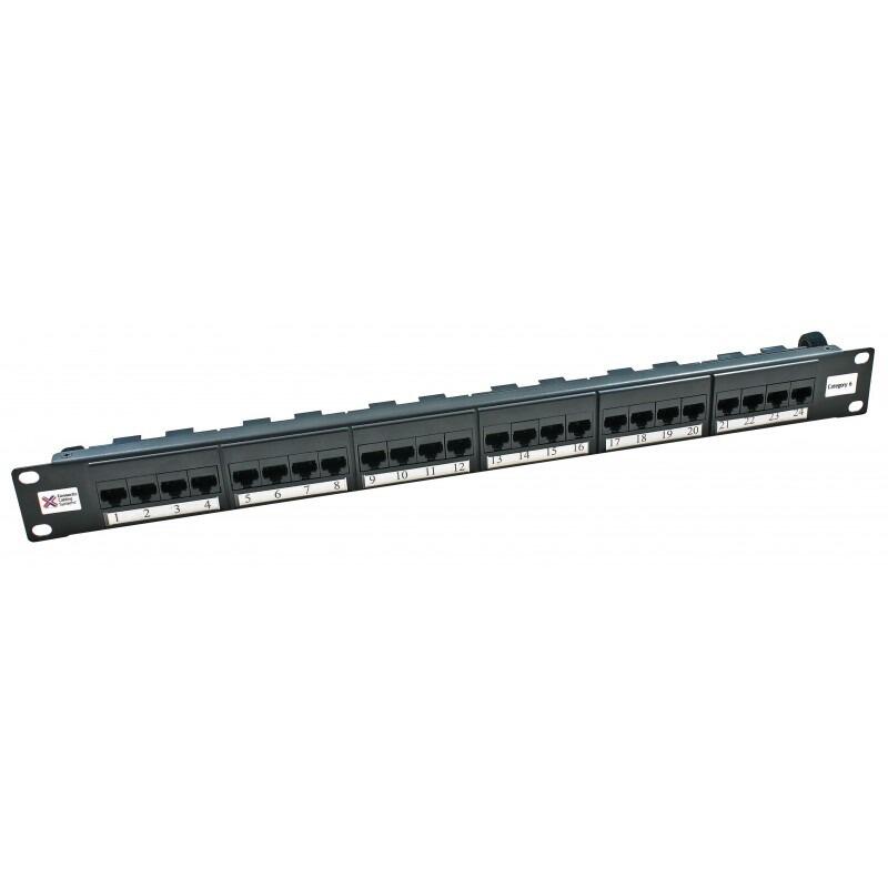 Connectix Cat6 UTP 1U Elite Patch Panel – 24-Port Gigabit Ethernet