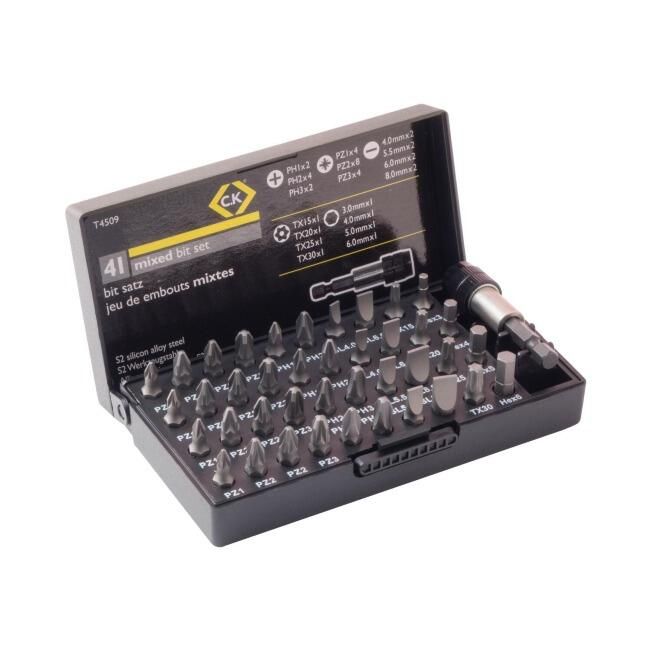 CK Tools T4509 Screwdriver Bit Set 41 Piece | S2 Steel Bits