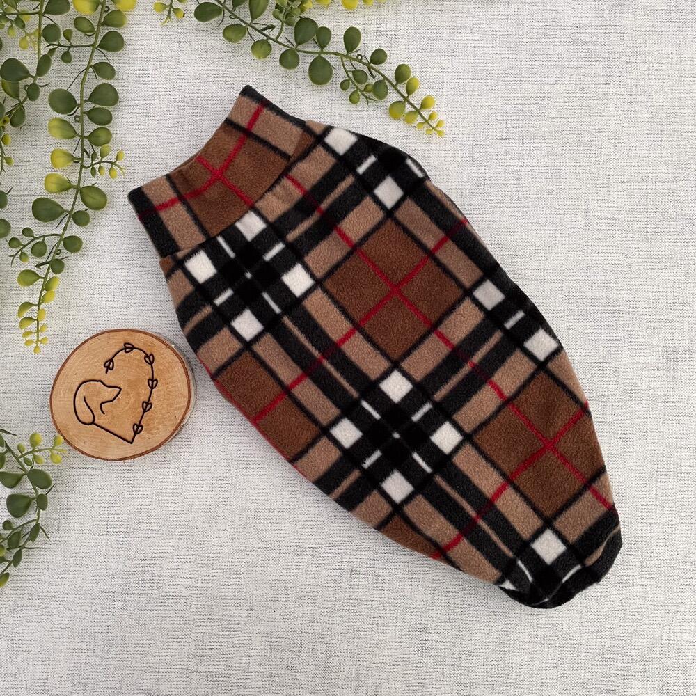 Beige Tartan Waterproof Fleece Jumper | Lottie's Label