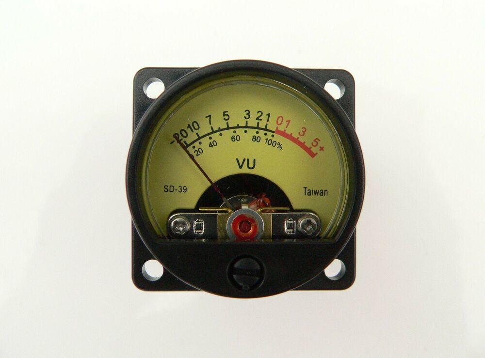 Illuminated mini VU Meter for Valve Amplifier EL34 preamp back lit SD39 ...