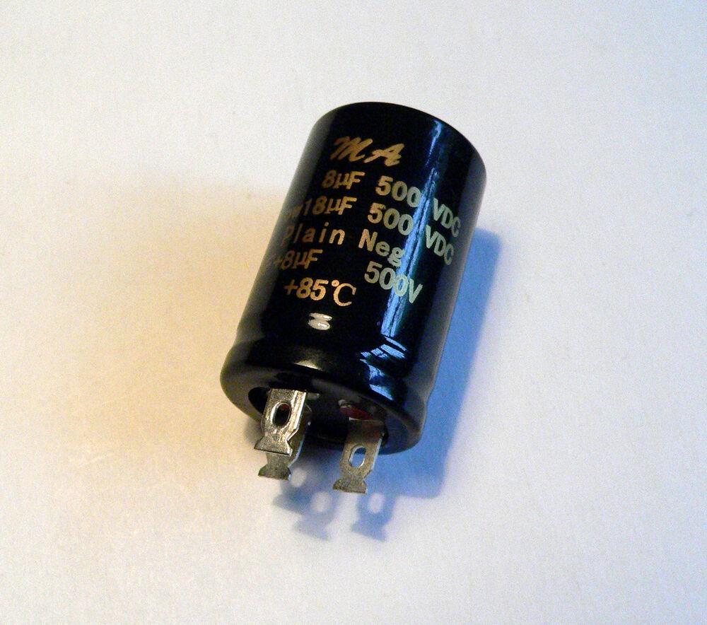 8uF + 8uF 500V Twin Double Can Capacitor for Valve Audio Amplifier ...