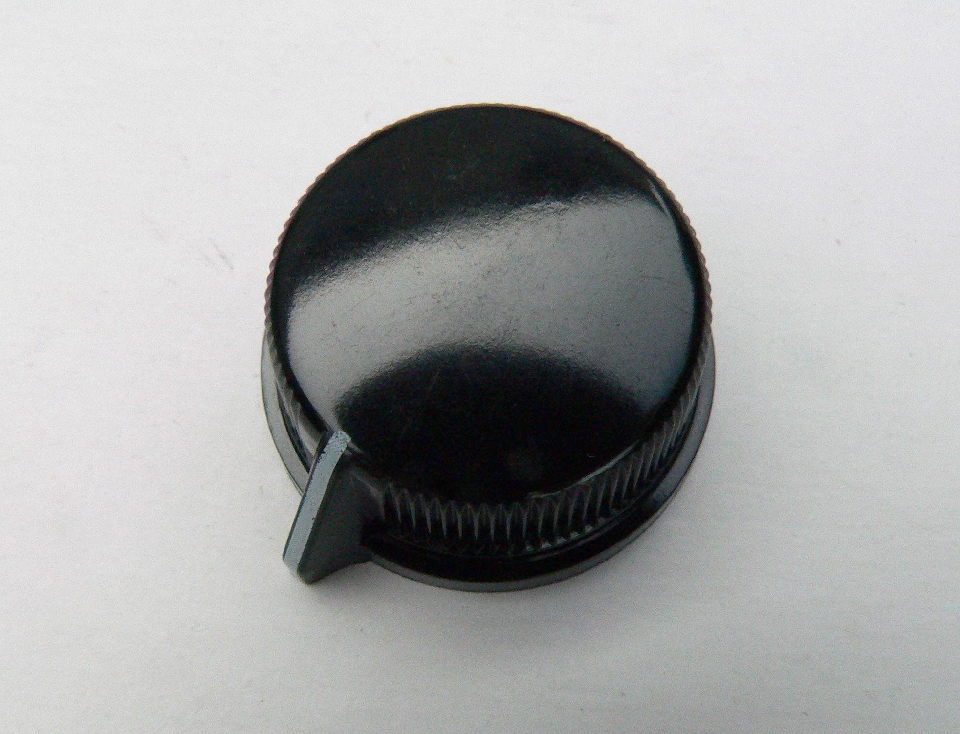 Low profile black Bakelite Knob with white lined pointer for Valve Amplifier NOS