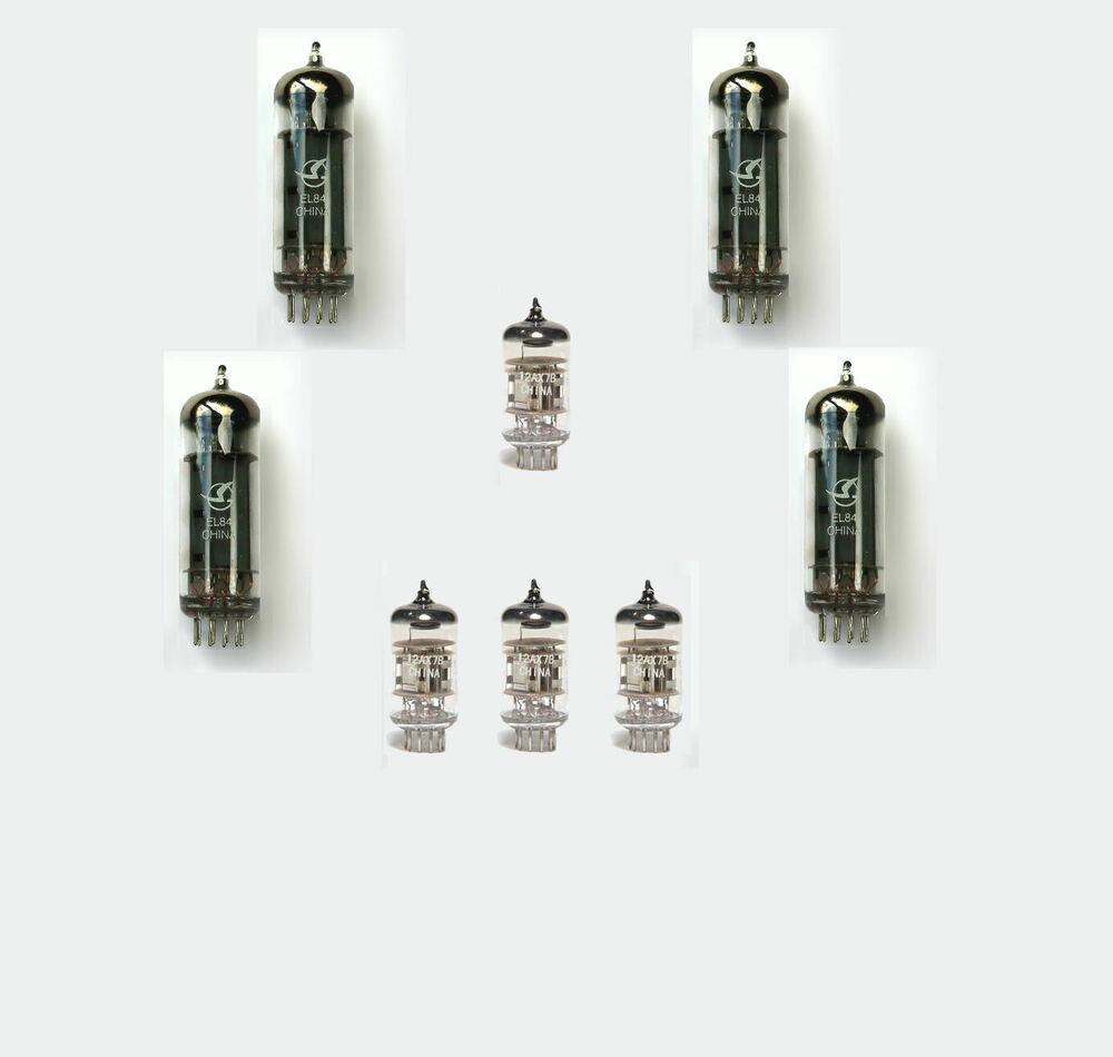 EL84 Quad & 4 x 12AX7 Valve Kit for Orange Dual Terror Guitar Amplifier ...