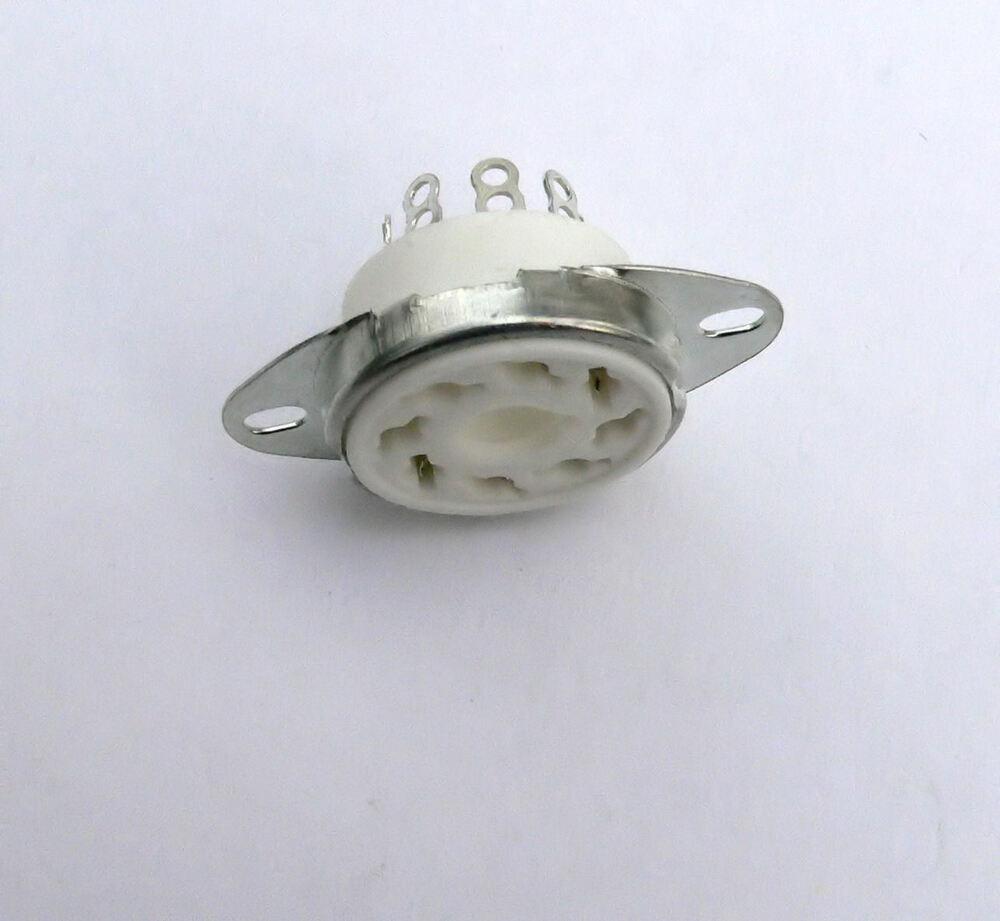 Octal ceramic 8 pin Chassis Socket for Valve Guitar Jukebox and Hi-Fi ...