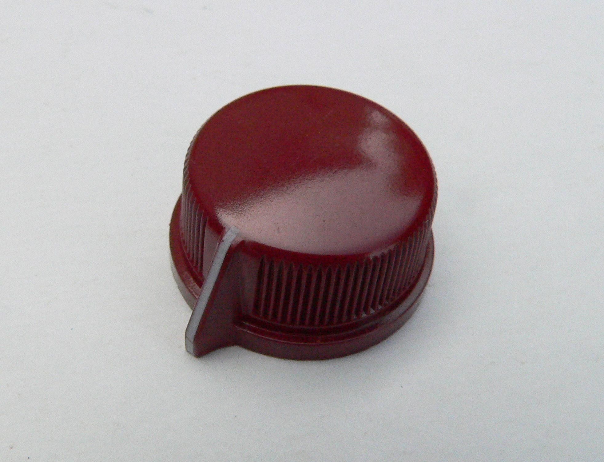 Low profile red Bakelite Knob with white lined pointer for Valve Amplifier NOS