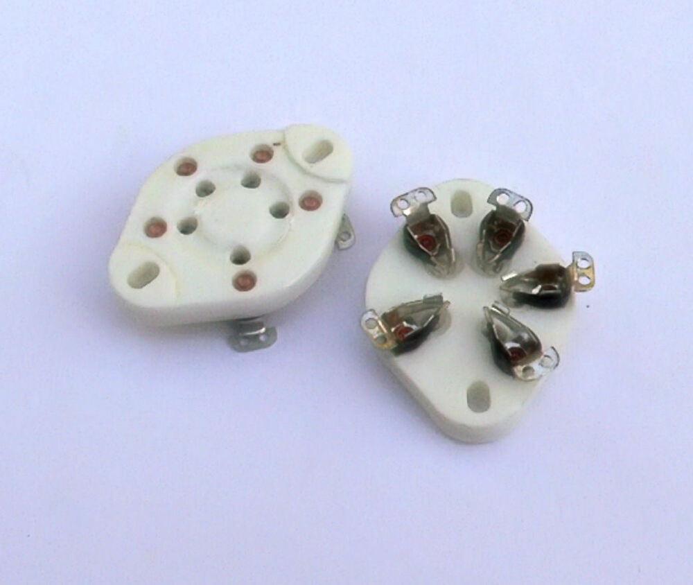 6P7S / G807 UX5 pair of ceramic 5 pin chassis sockets for Valve Amplifier
