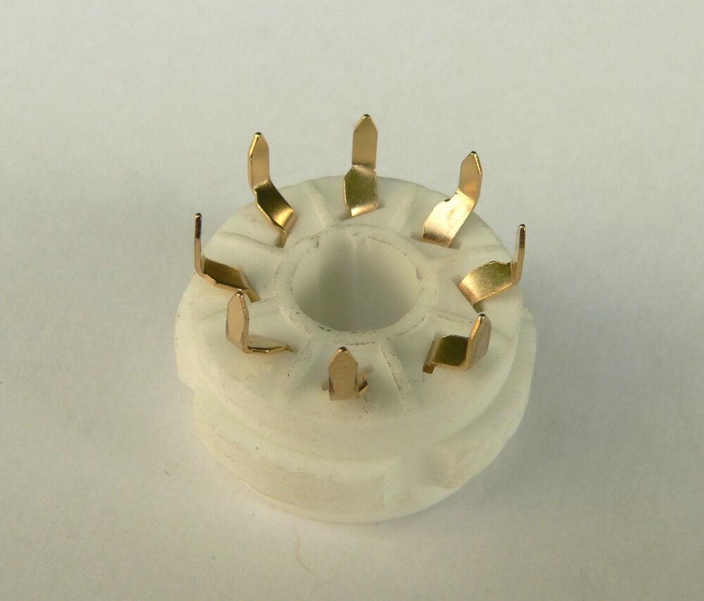 Octal ceramic Gold 8 pin PCB Socket for Valve Guitar Jukebox and Hi-Fi ...