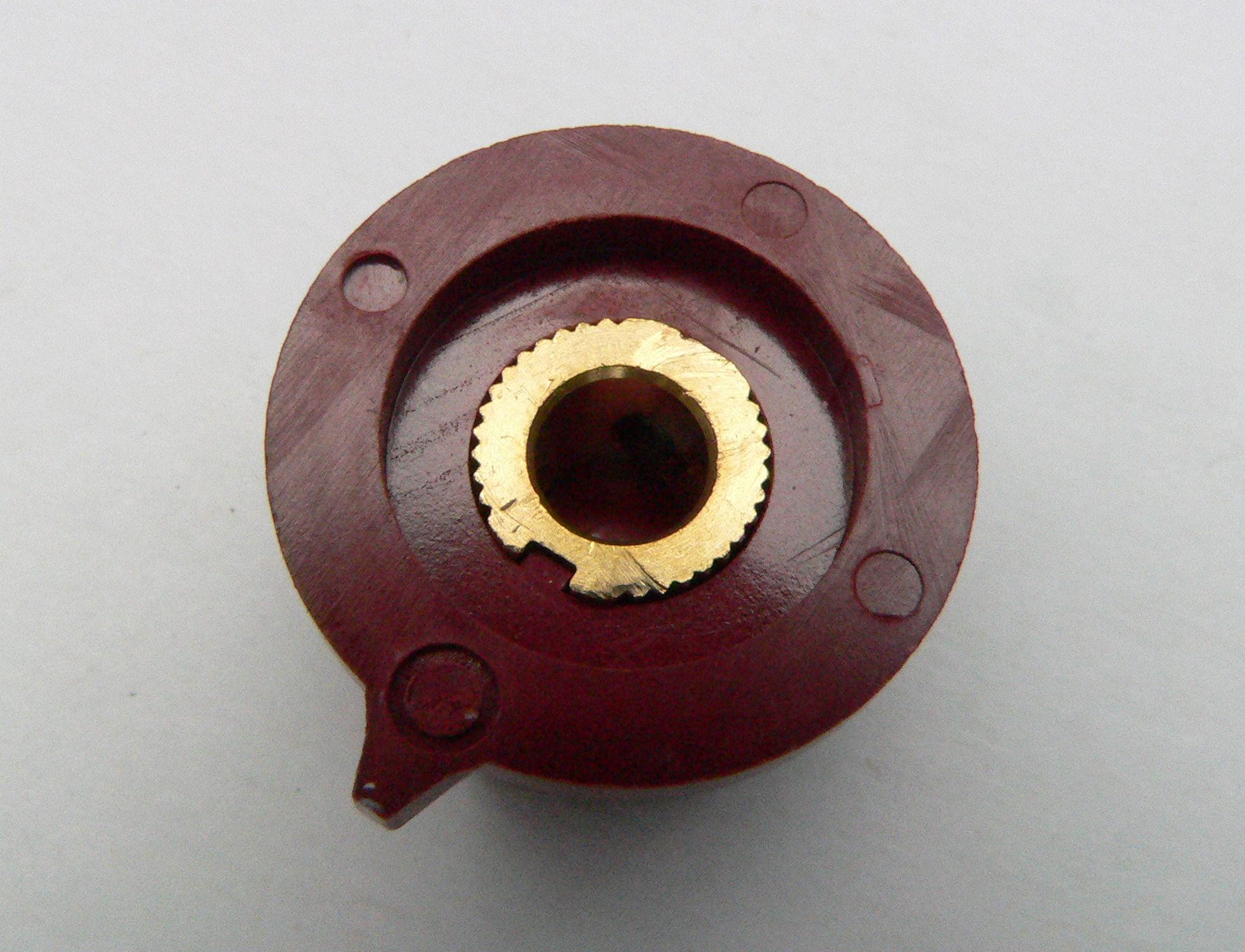 Low profile red Bakelite Knob with white lined pointer for Valve ...