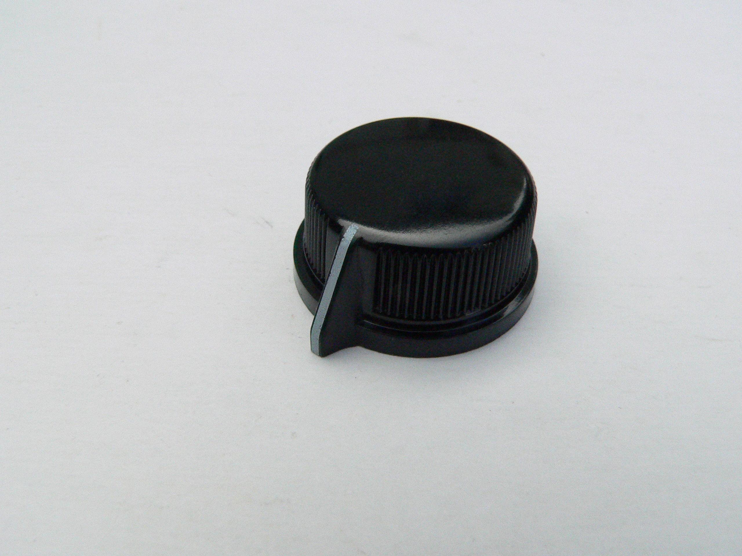 Low profile black Bakelite Knob with white lined pointer for Valve Amplifier NOS