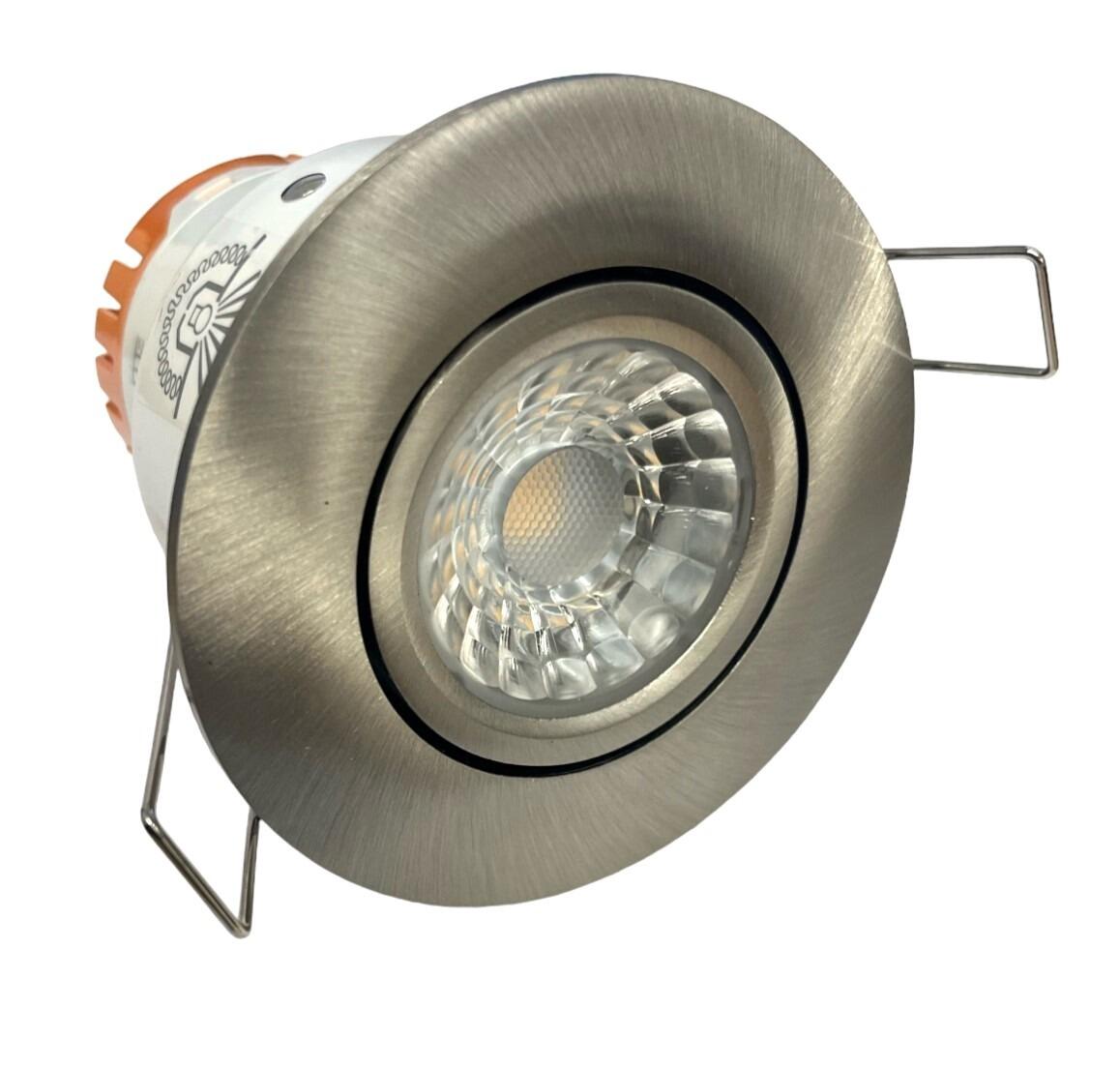Aurora Enlite Adjustable 8W Dimmable Fire Rated Downlight, Satin Nickel