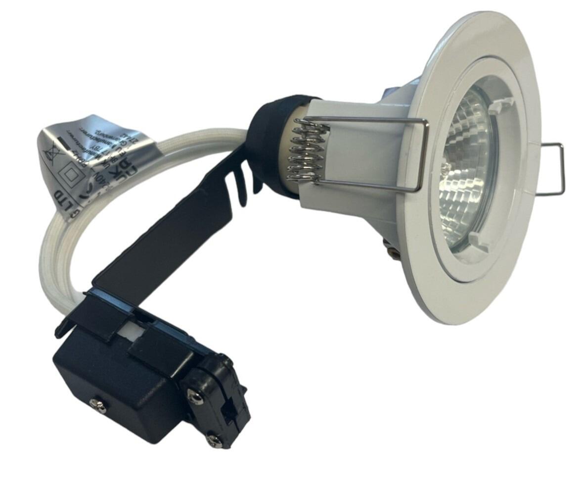Saxby Fixed Cast Dimmable Downlight, 50W, Gloss White