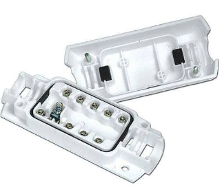 Elmdene Mounting Junction Box, Heavy Duty, White, 7 Terminals