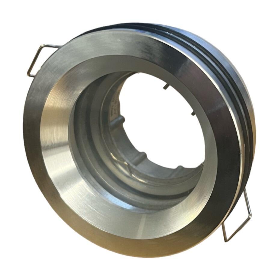 Robus Recessed Shower Downlight with Cylinder Bezel, Brushed Chrome