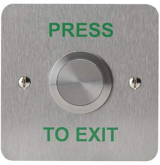 3E Security Vandal-Resistant Exit Button, Single Gang, SSS, PRESS TO ...