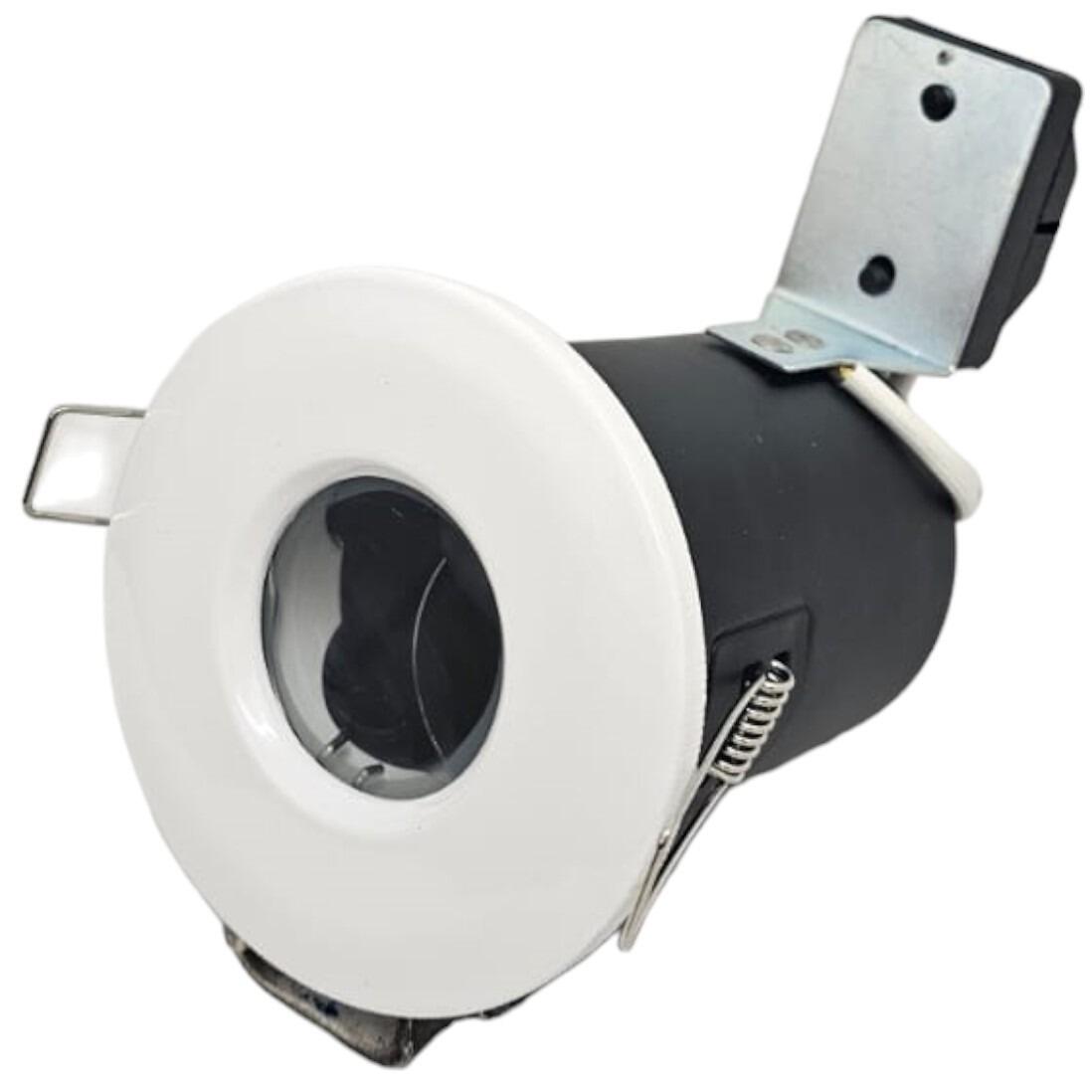 Protector Fire Rated Downlight, 240V Fixed Downlight, GU10 IP65 Fitting, White