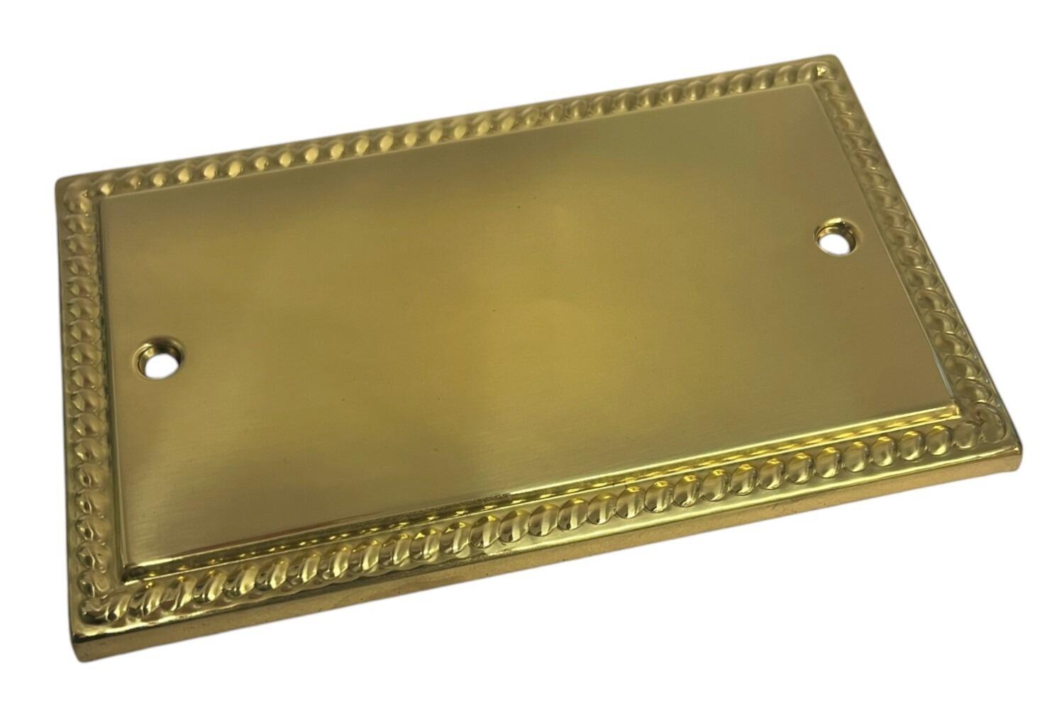 Varilight Double Blank Plate Classic Georgian Polished Brass Coated
