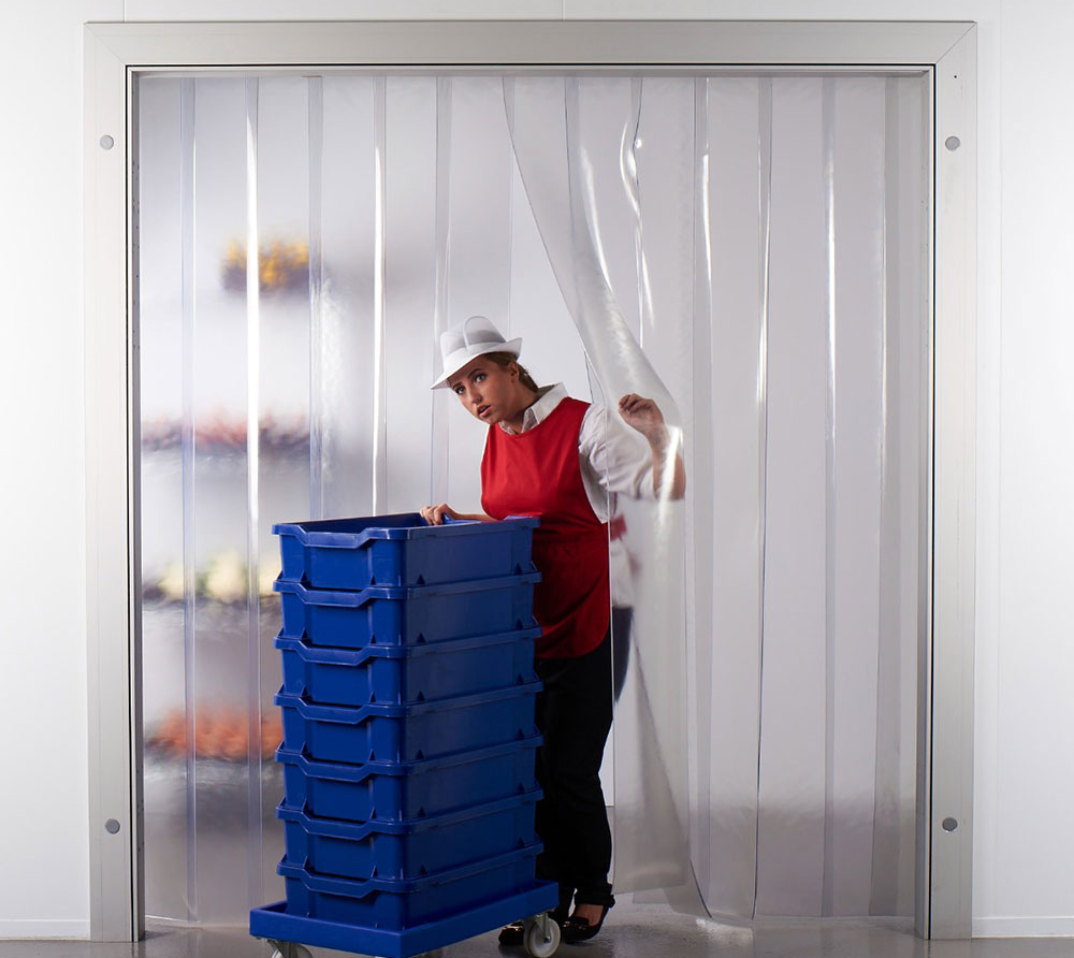 PVC Strip Curtain in Clear with Blue Tint upto 4000 x 4000