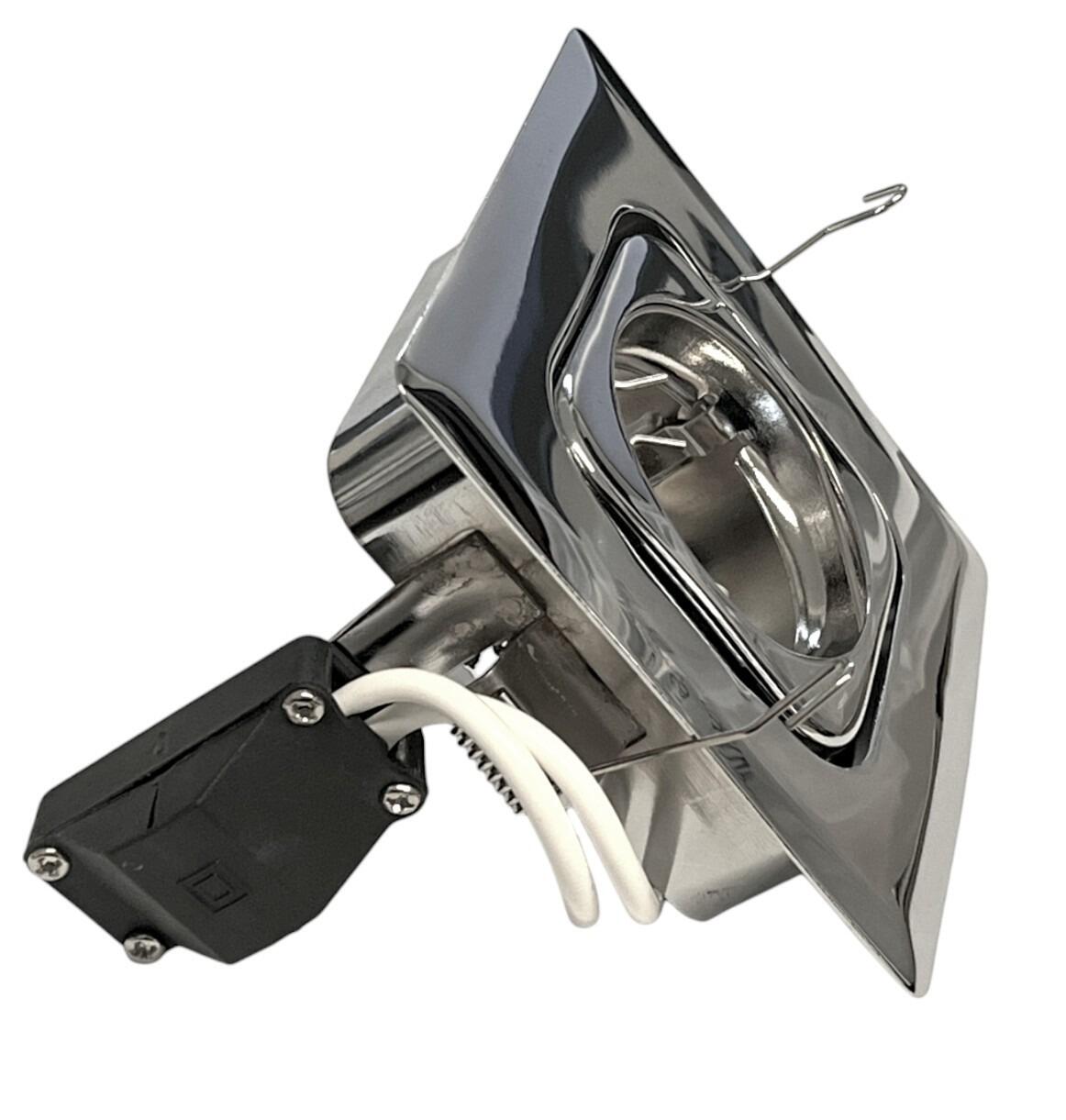 Micromark Square Adjustable Downlight, GU10 Fitting, Bulb Included, Chrome