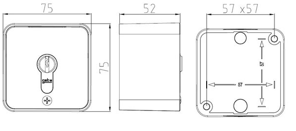 Key switch - Surface Mount 16amp - 3 Keys, KEYED ALIKE, for Roller ...