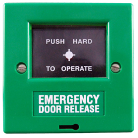 CQR Single Pole Breakglass Unit, Emergency Door Release - Green