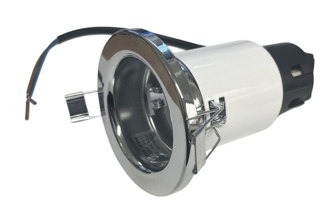 Robus Fixed Recessed Downlight, Brushed Chrome