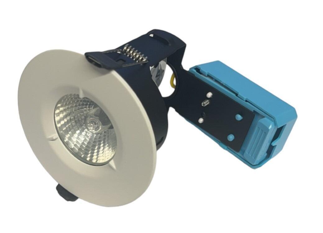 Ansell Edge GU10 Fire Rated Downlight 50W, Matt White