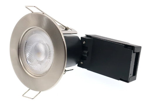 ELD 5W LED Fixed IP65 Dimmable Downlight, Fire Rated, Brushed Nickel Finish