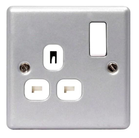 BG Electrical 13A DP Metalclad Switch Socket 1 Gang, Metalclad Grey ...