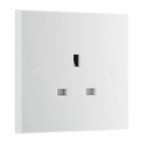 BG Electrical Moulded Square Edge 1 Gang 13A Unswitched Socket, White
