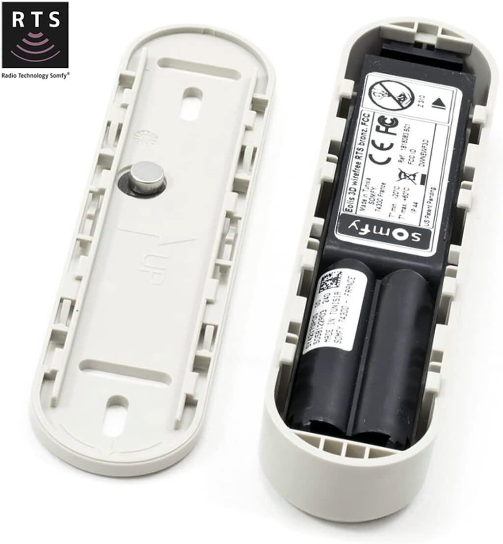 Somfy Eolis 3D RTS Wirefree Vibration wind sensor white wnings ...