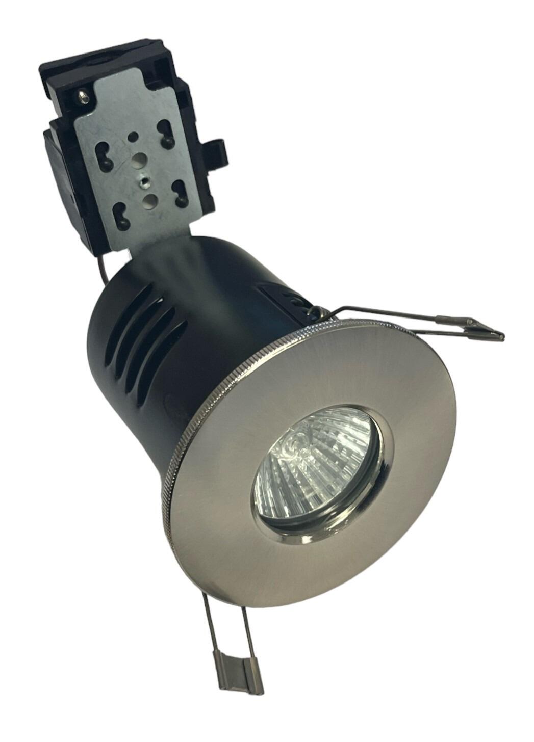 KRS Lighting Fire Rated IP65 Downlight, GU10, Satin Chrome