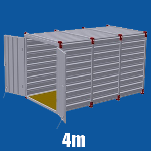 4m Flat Pack Container - 4m Galvanised Storage Containers