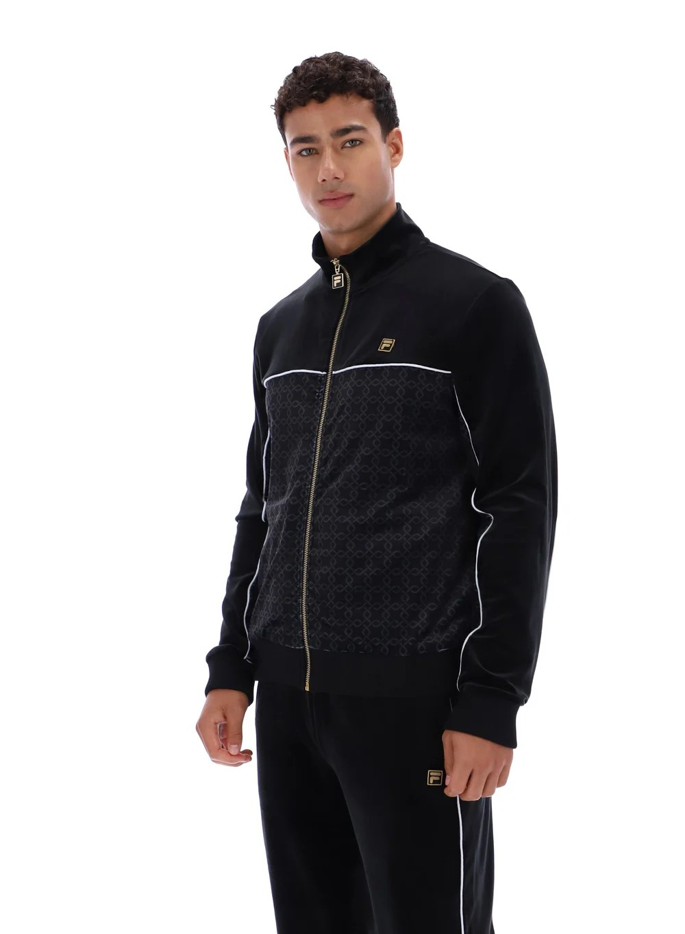 FILA Higgans Velour Track Jacket | Gold Collection All-Over Print