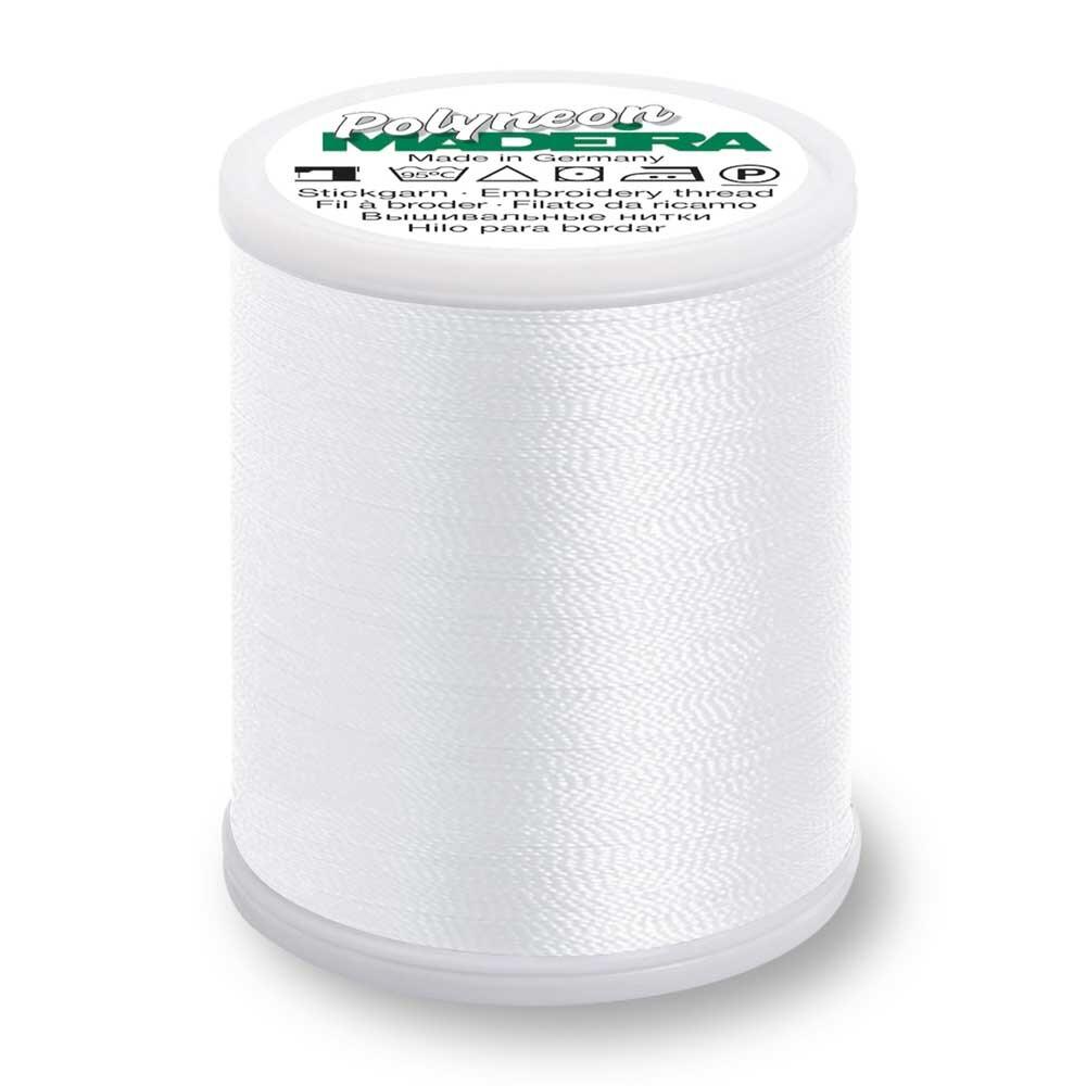 Madeira Polyneon 1000m Embroidery Thread 1801 White