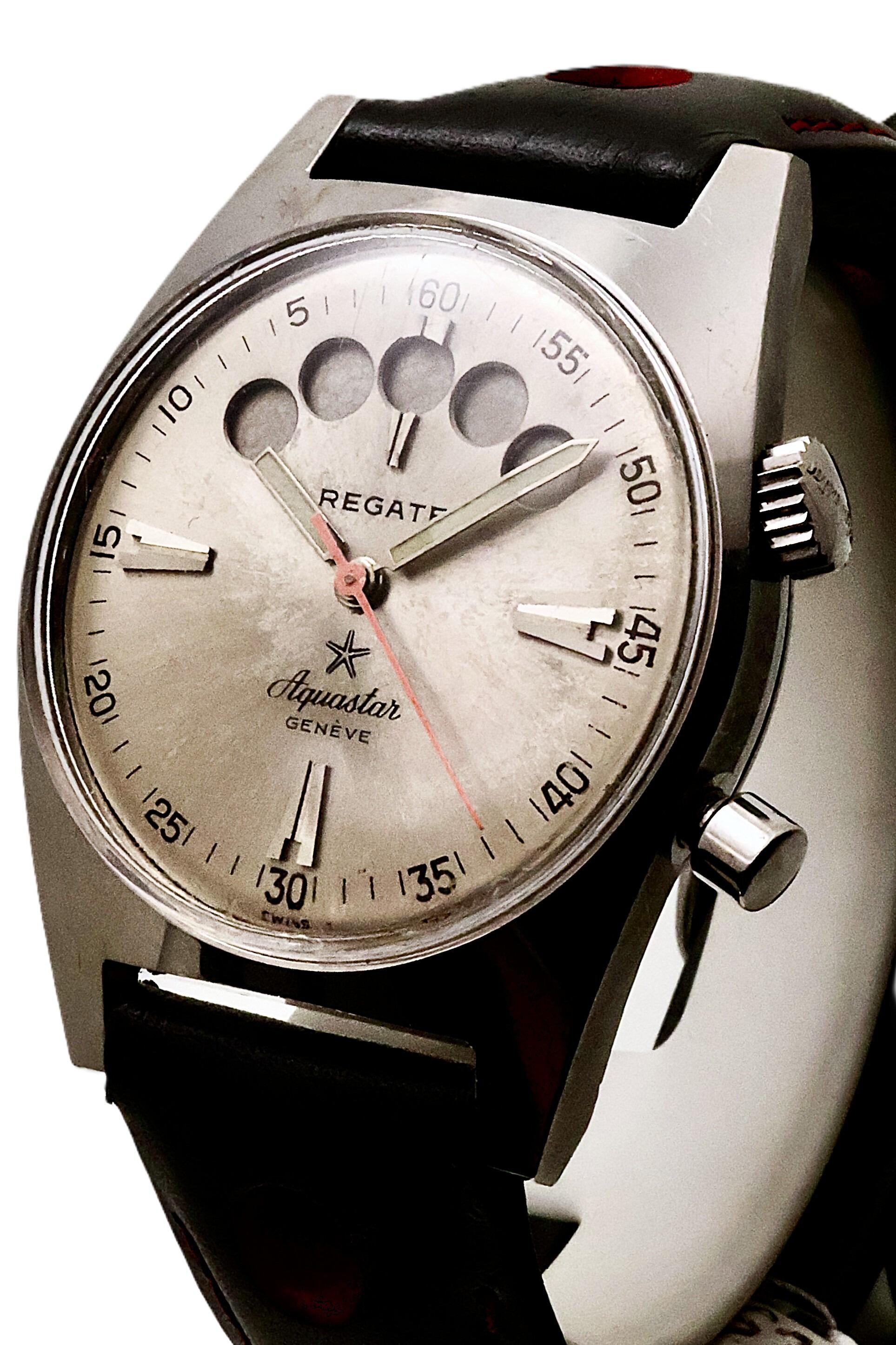 A 1960s Stainless Steel Yacht Racing Timer, Aquastar Regate