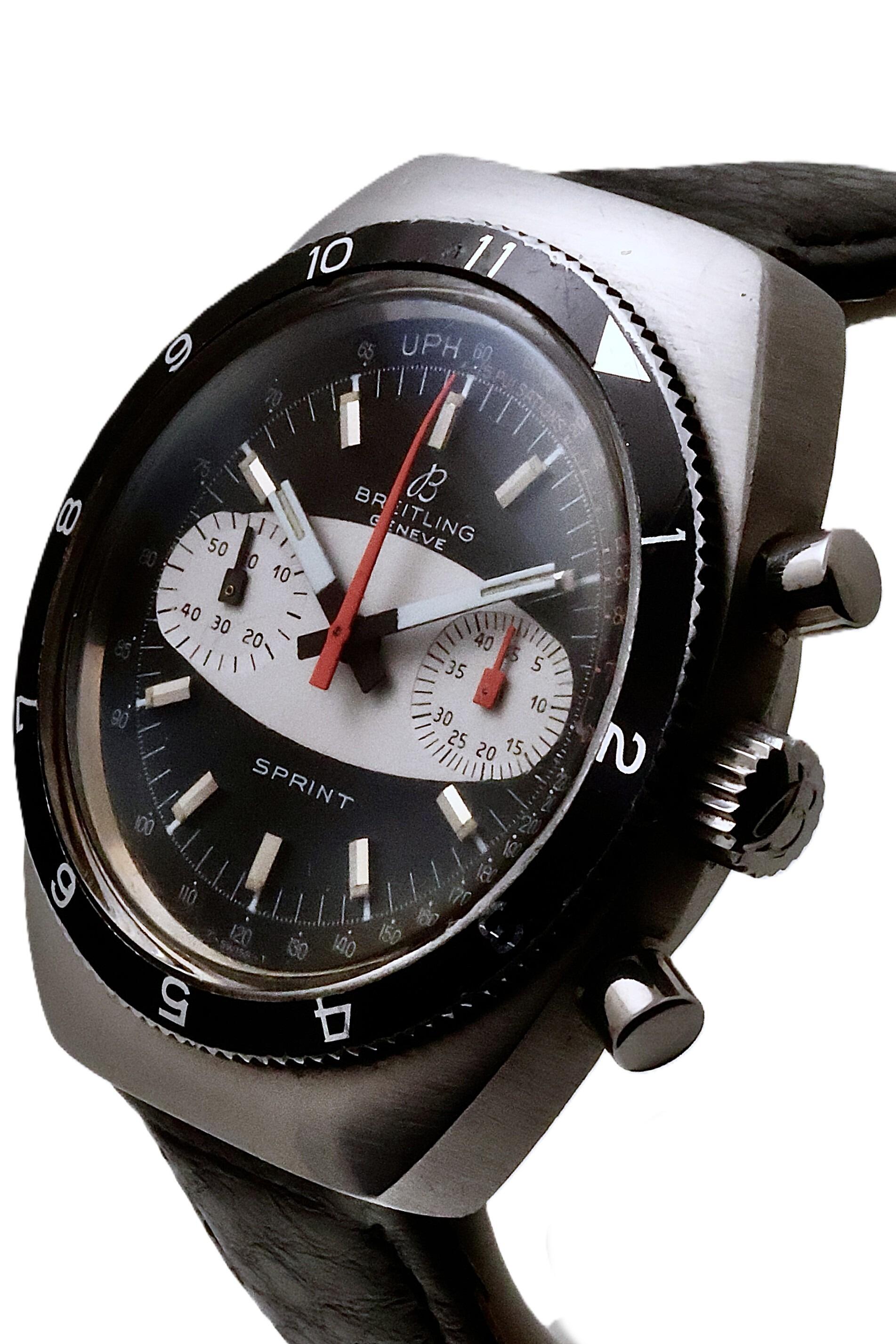 A 1970s Stainless Steel Breitling Sprint Chronograph with Surfboard ...