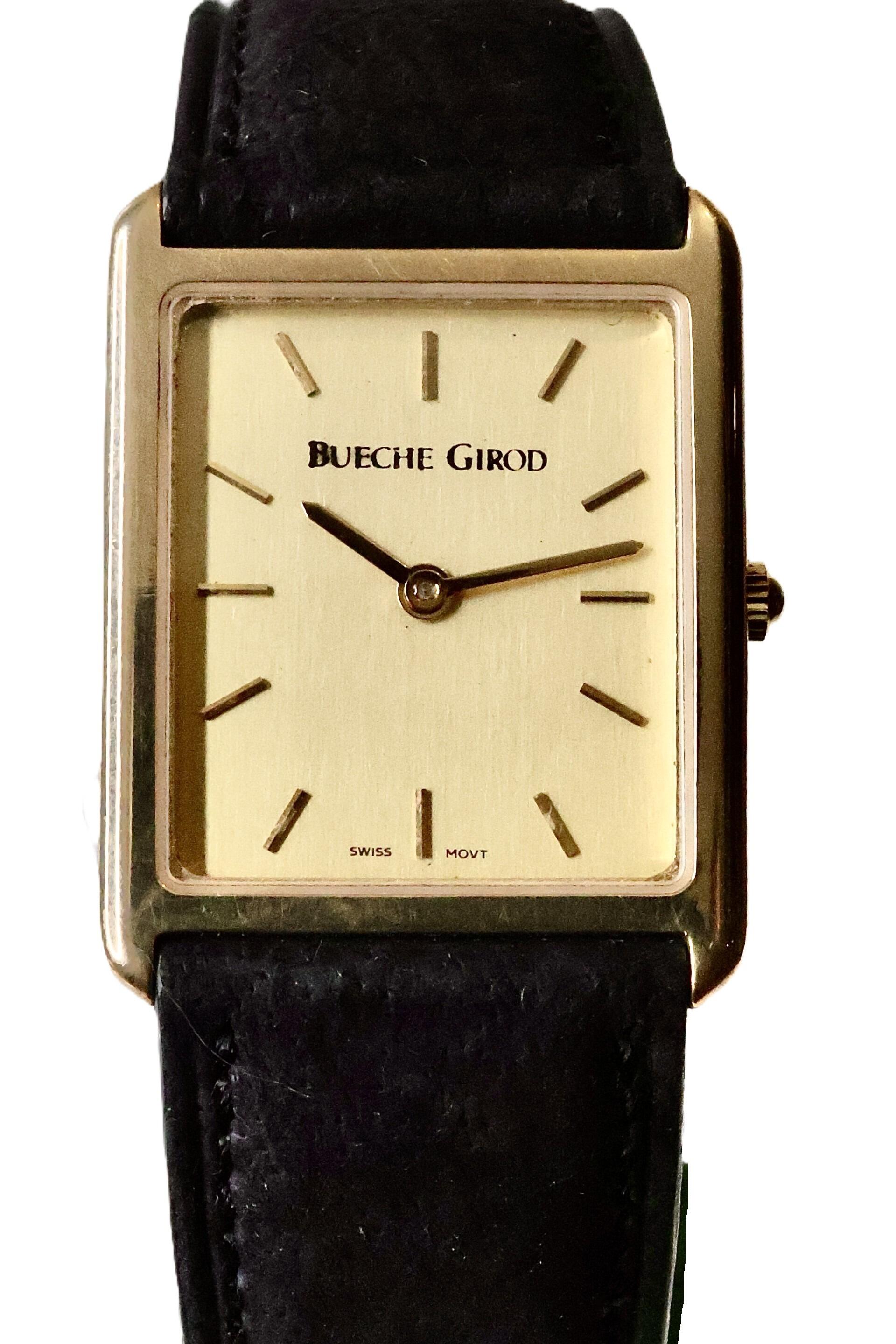 Bueche-Girod 9ct Gold Tank Watch – Circa 1980