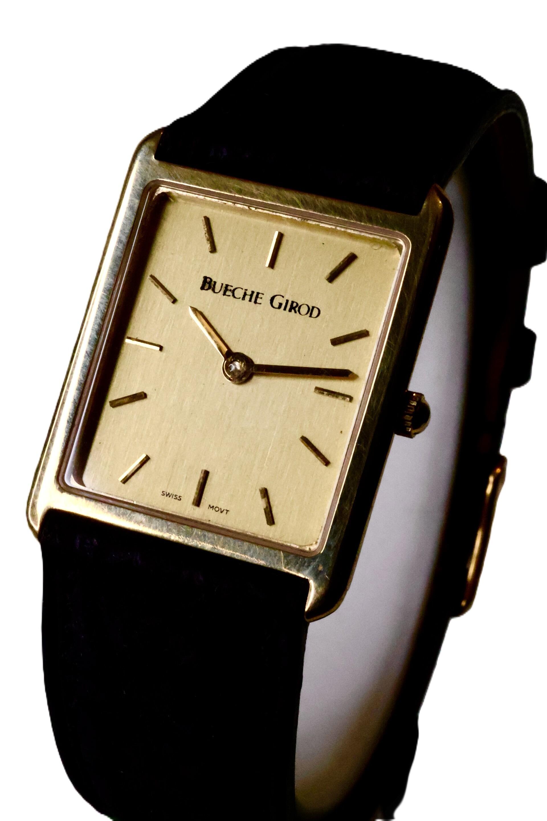 Bueche-Girod 9ct Gold Tank Watch – Circa 1980