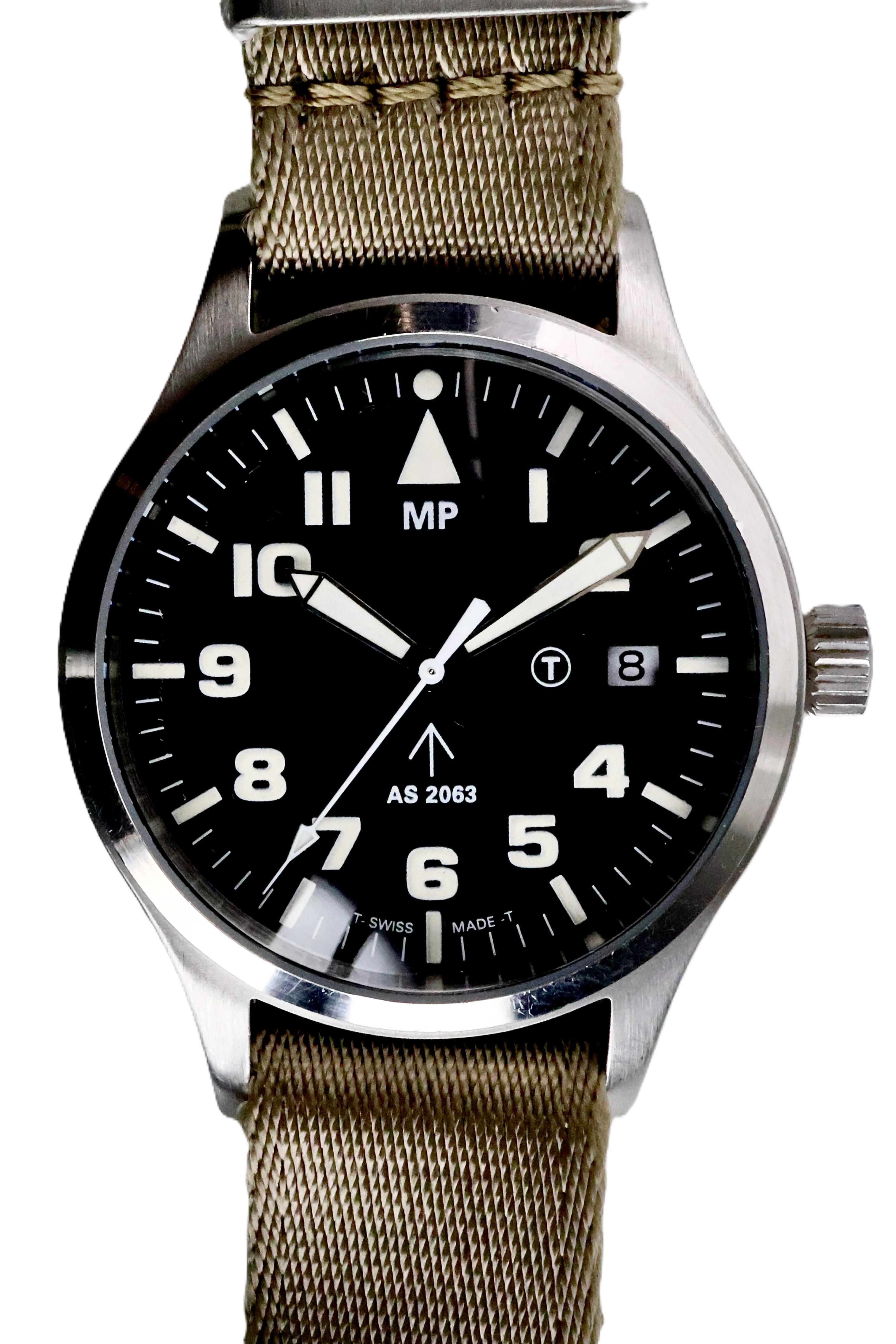 A Stainless Steel Automatic Military-Style Wristwatch Ollech & Waj ...