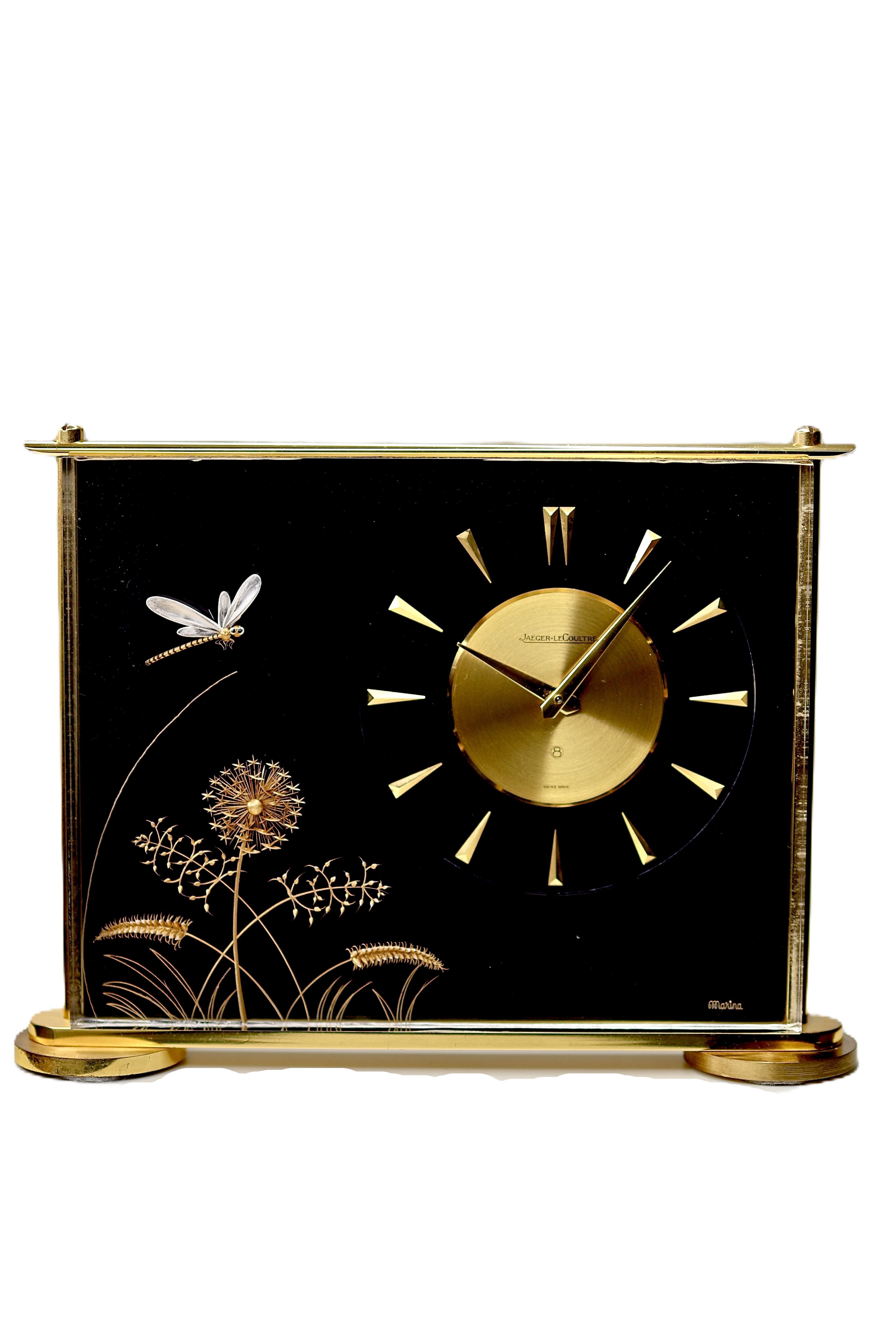 Jaeger LeCoultre Lucite Eight Day Timepiece Desk Clock