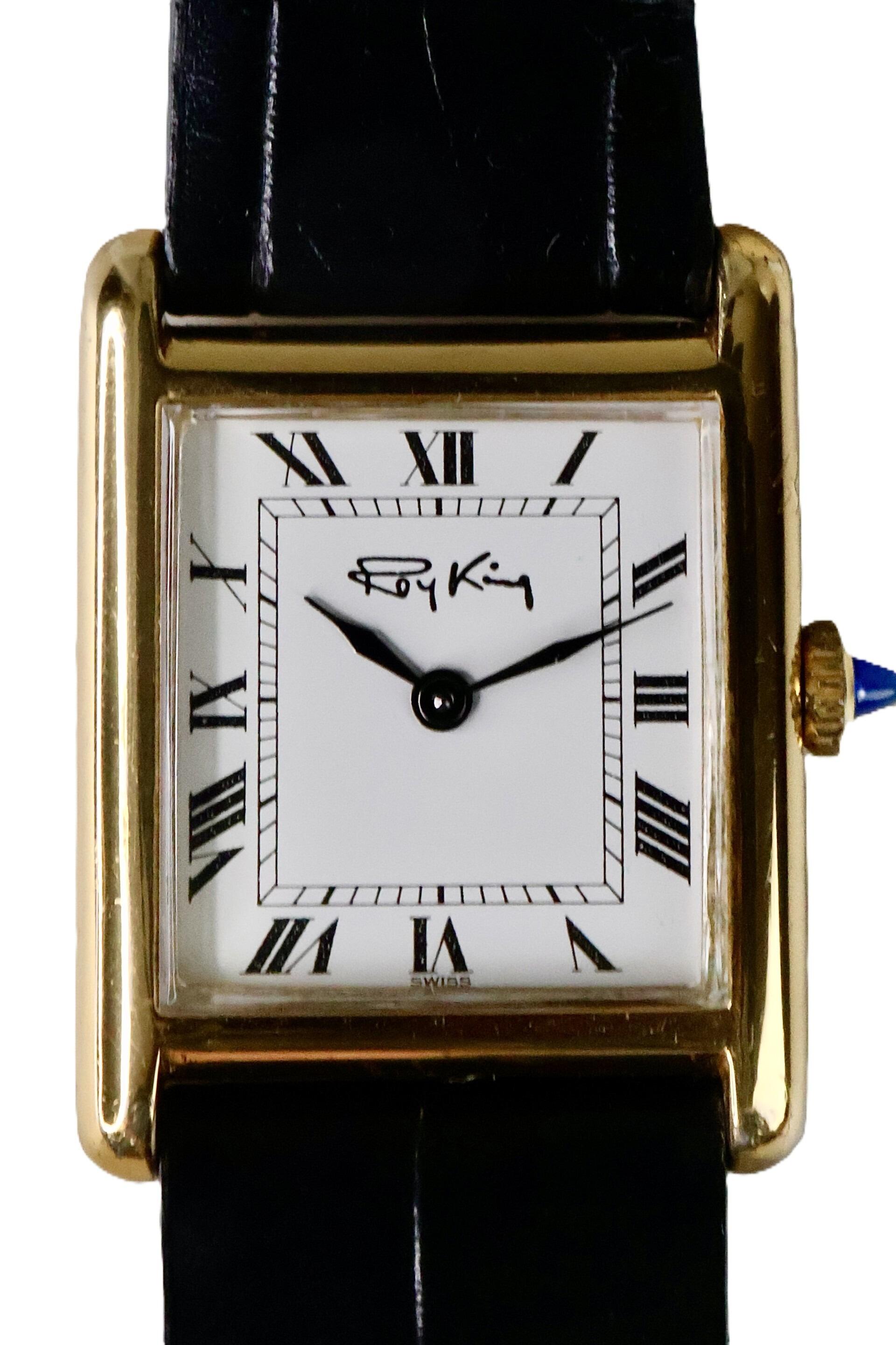 Roy King Gold-Plated Sterling Silver Tank Watch