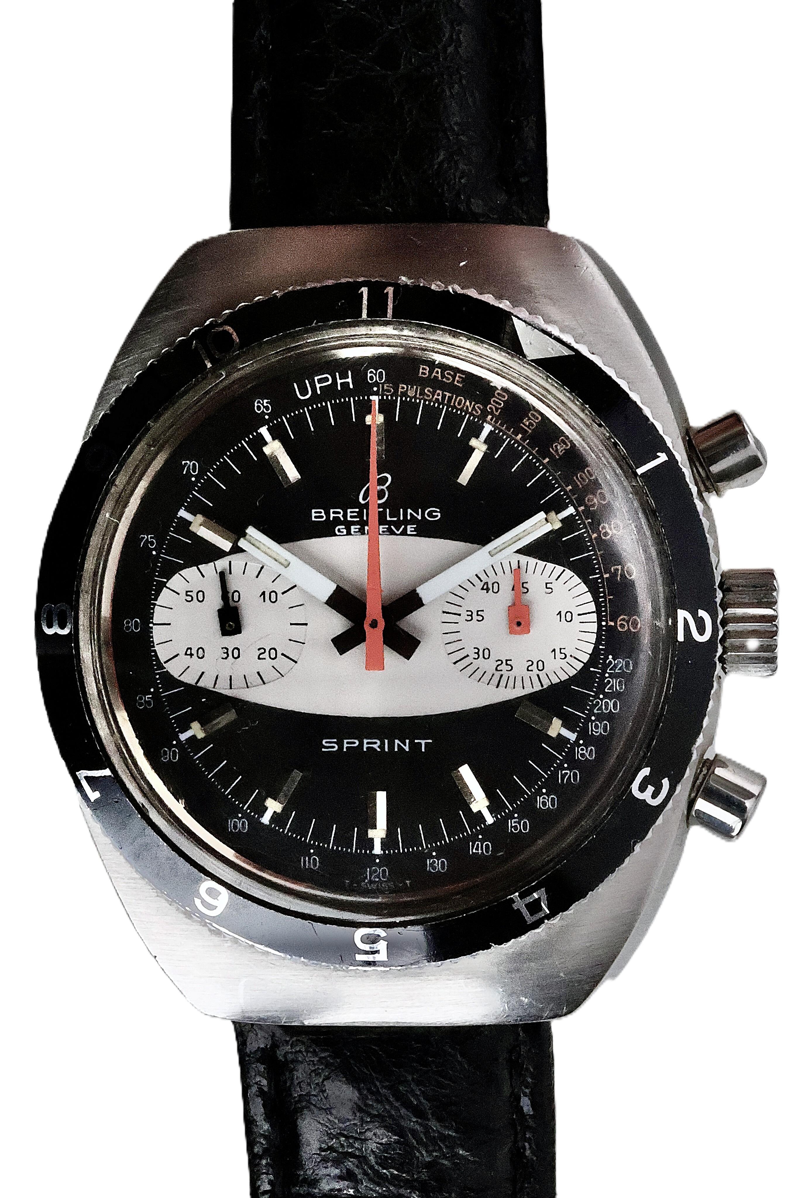 A 1970s Stainless Steel Breitling Sprint Chronograph with Surfboard ...