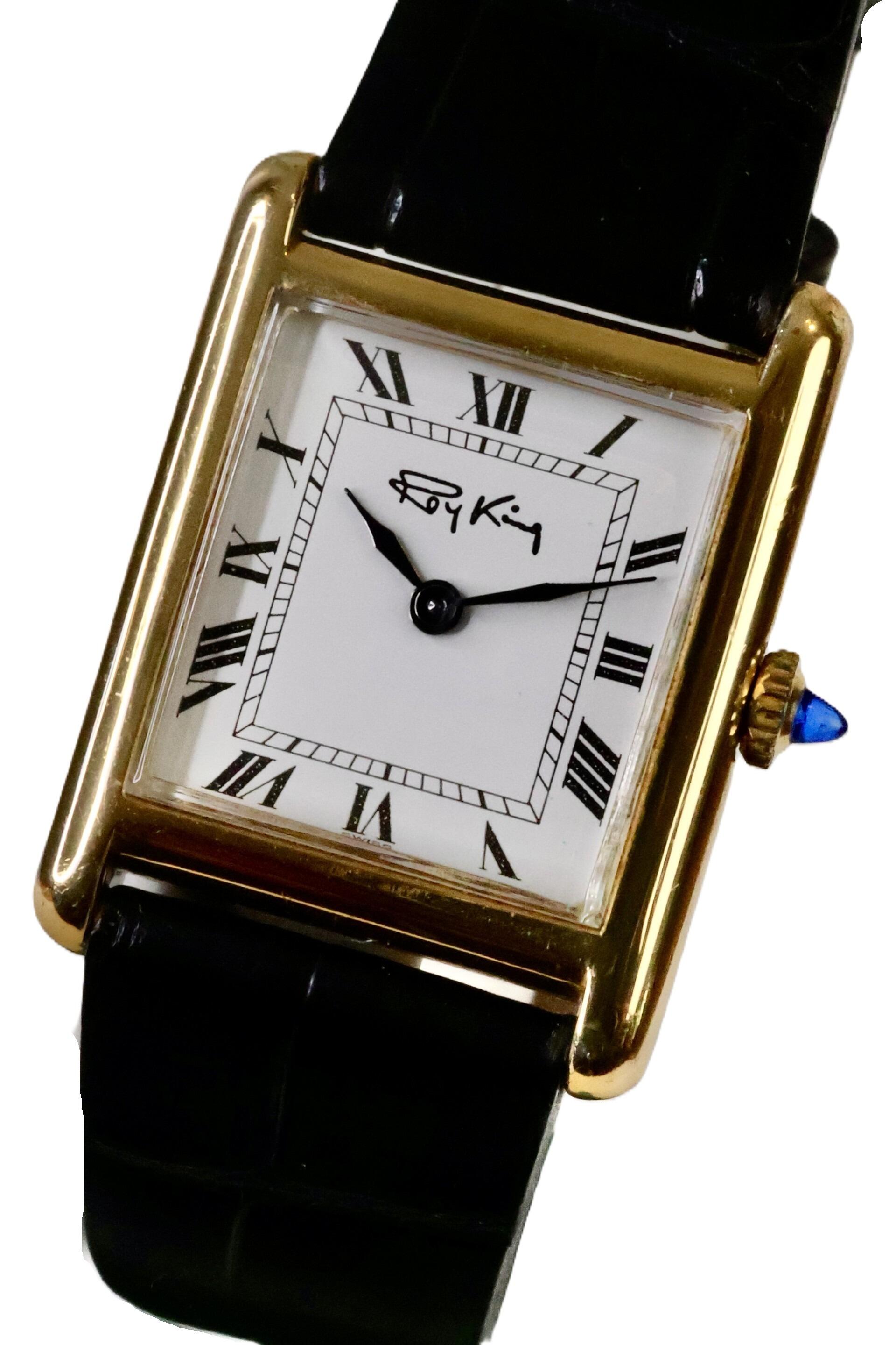 Roy King Gold-Plated Sterling Silver Tank Watch